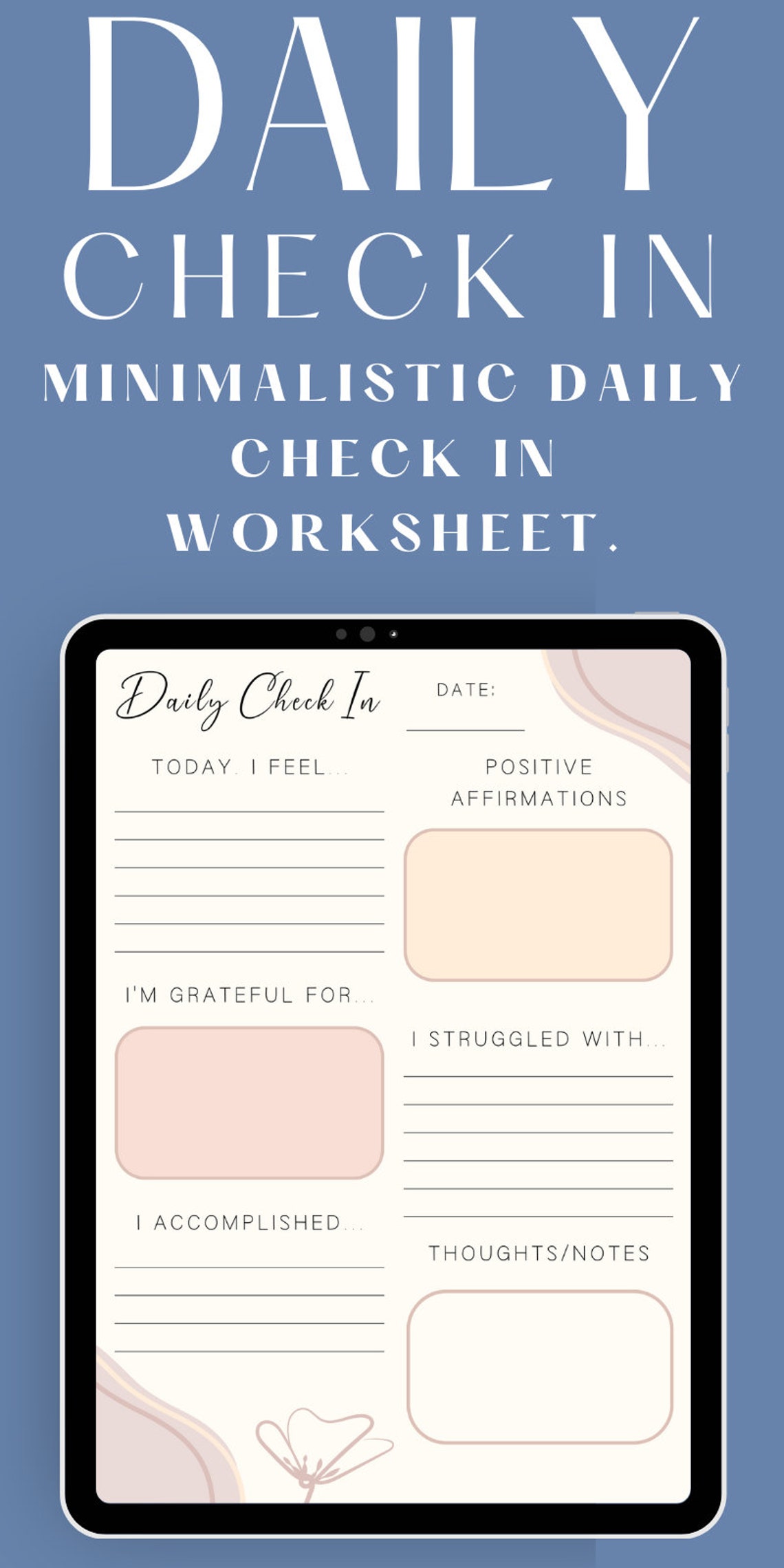 Daily Check in Journal Fillable PDF Daily Journal Page Check in ...