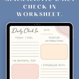 Daily Check in Journal Fillable PDF Daily Journal Page Check in ...