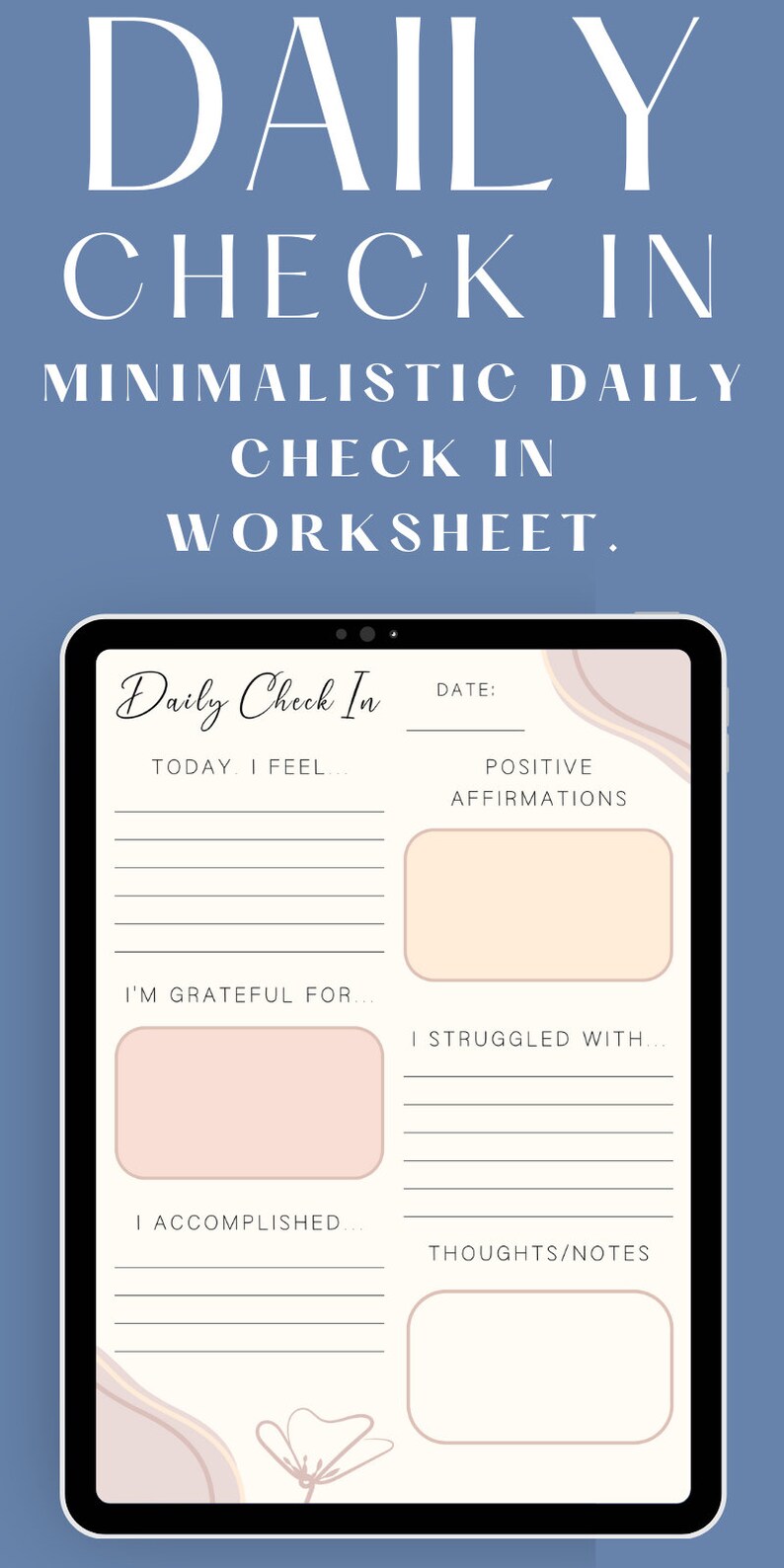 Daily Check in Journal Fillable PDF Daily Journal Page Check in ...