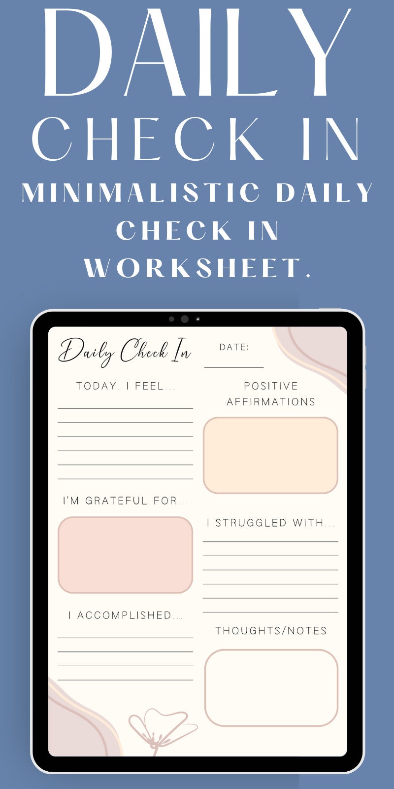 Daily Check in Journal Fillable PDF Daily Journal Page Check in ...