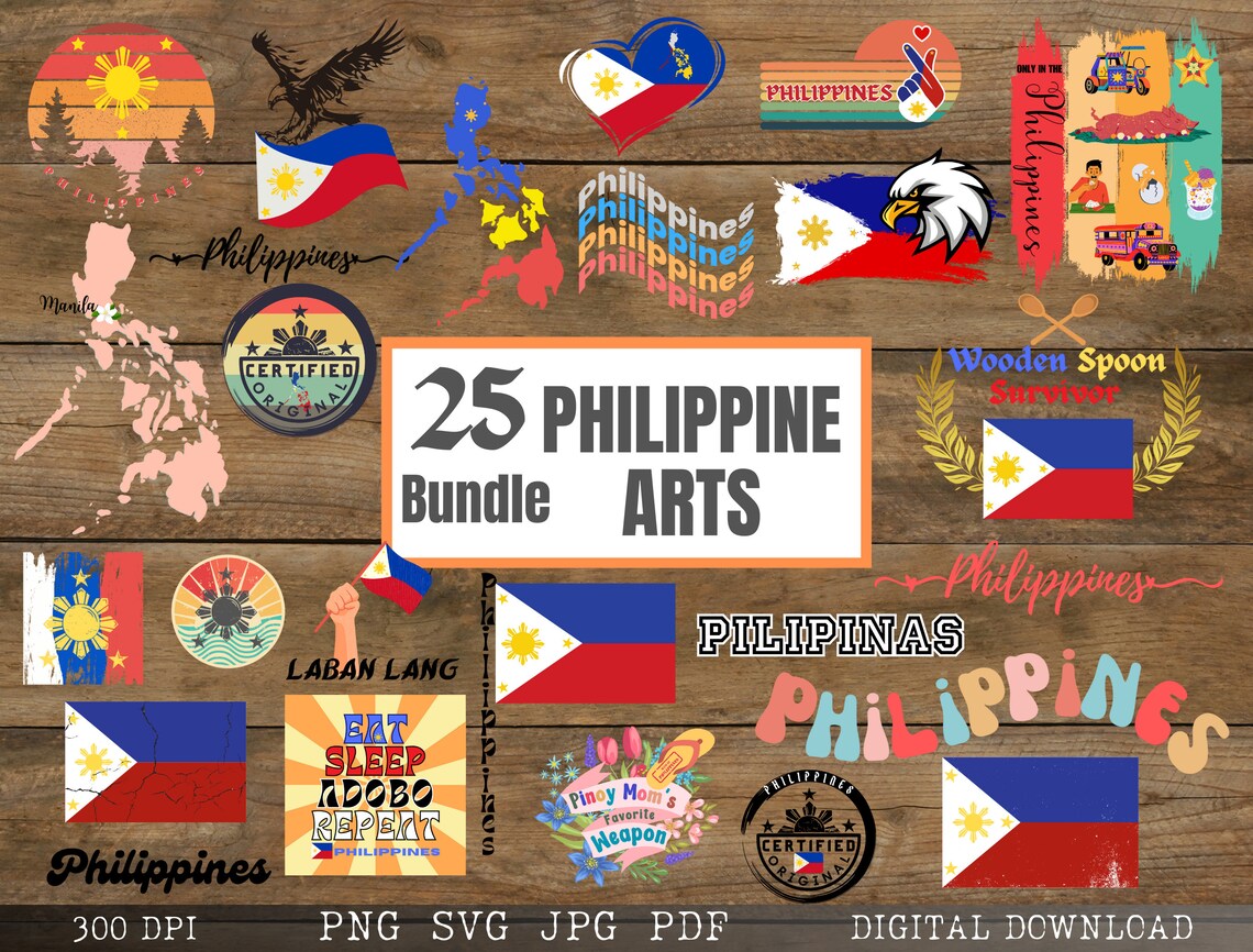 Funny Philippines Shirt SVG Printable Filipino Shirt Flag Map Clip Arts ...