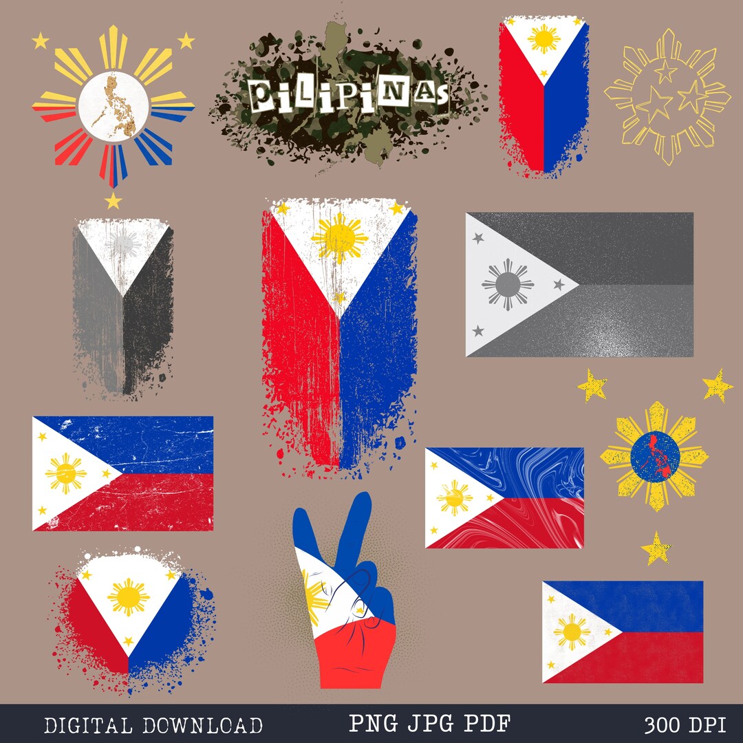 Distress Philippines Flags and Maps Sublimation PNG Digital Printable ...