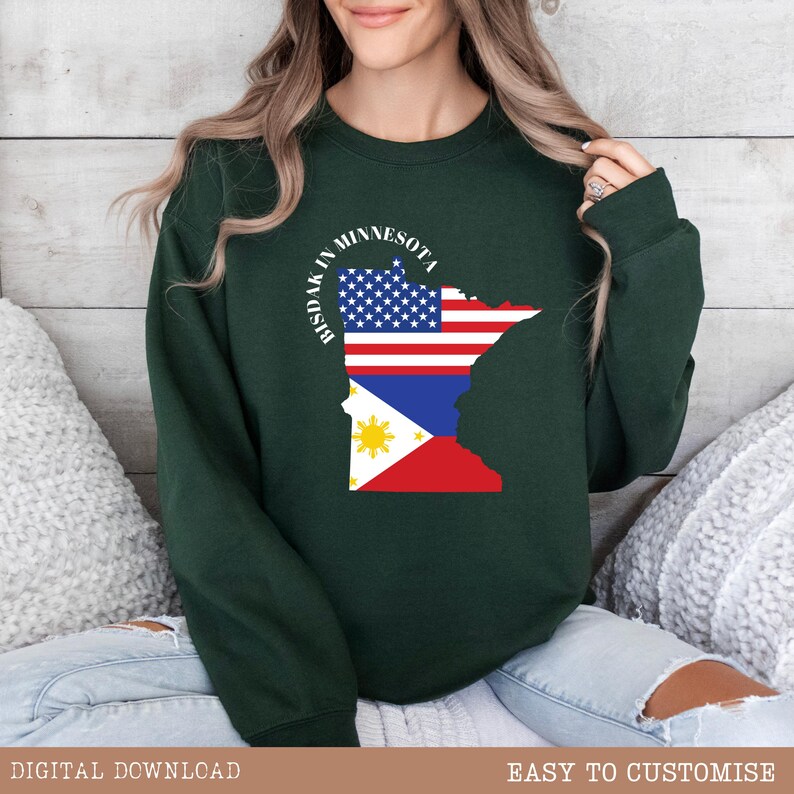 Minnesota Map USA and Philippine Flags : Filipino American Pride ...