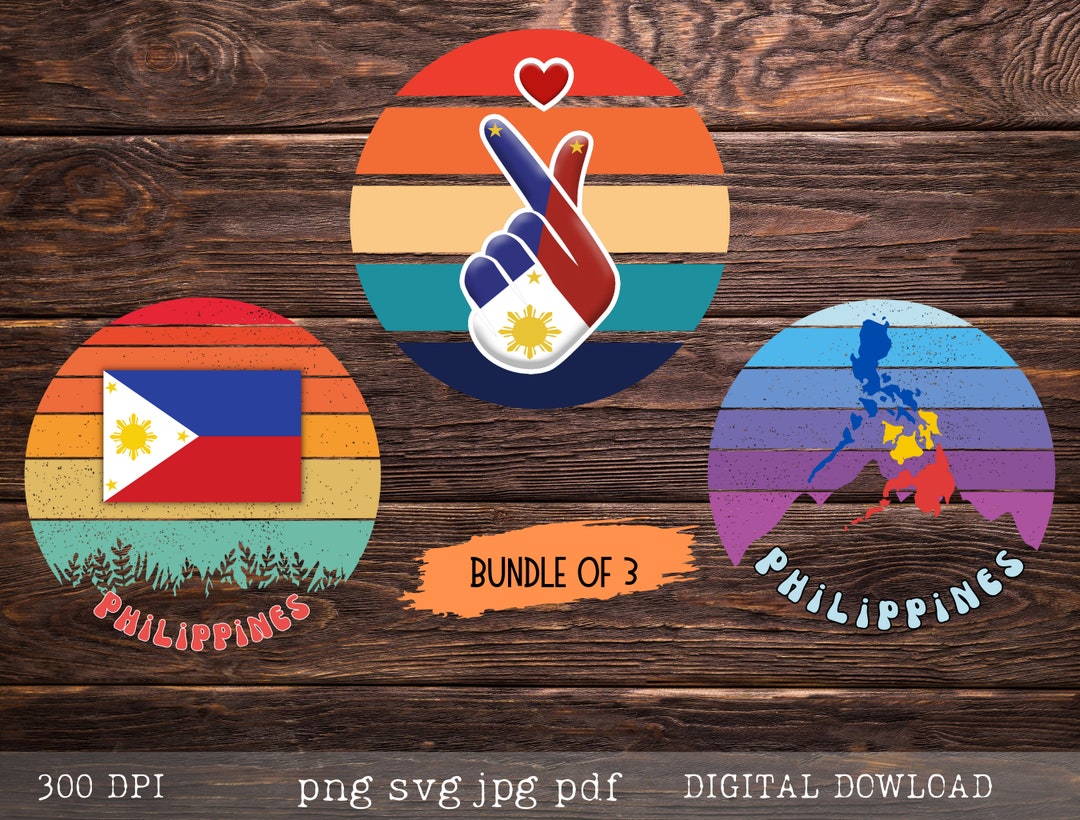 Philippines Flag Filipino Map SVG Retro Vintage Filipino Flag - Etsy ...