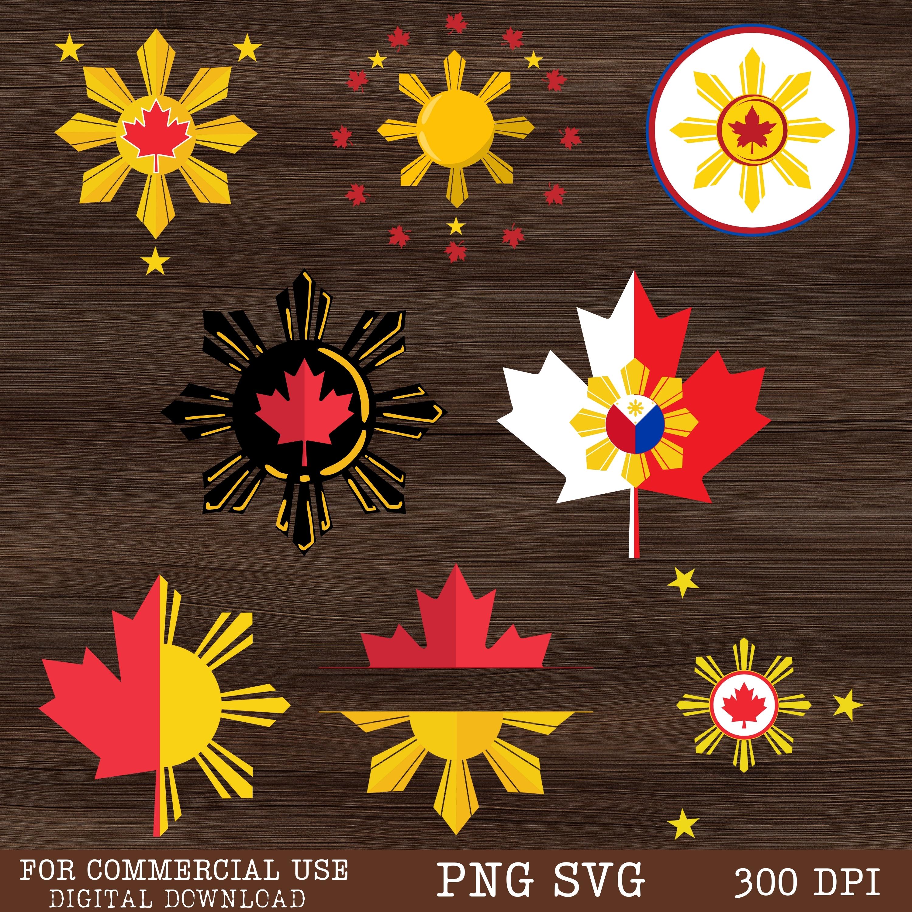 Filipino Canada Flags SVG PNG: Shirt Designs Clipart (digital Download ...