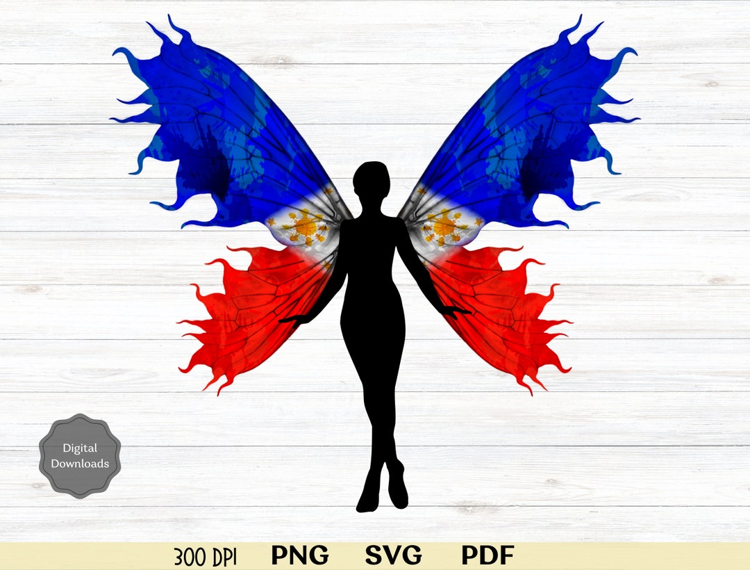Philippines Flag Fairy Wings Filipino Flag PNG SVG Printable Philippine ...
