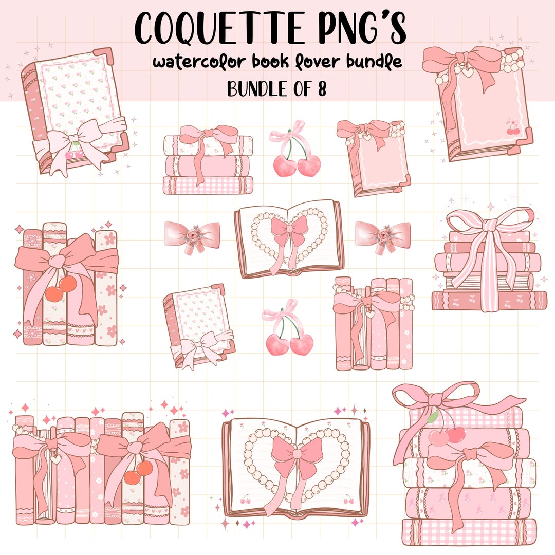 Pink Coquette Book Lover PNG Clip Art, Coquette PNG, Book Lover Png ...
