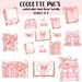 Pink Coquette PNG Clip Art Bundle, Pastel Watercolor Coquette Cherry ...