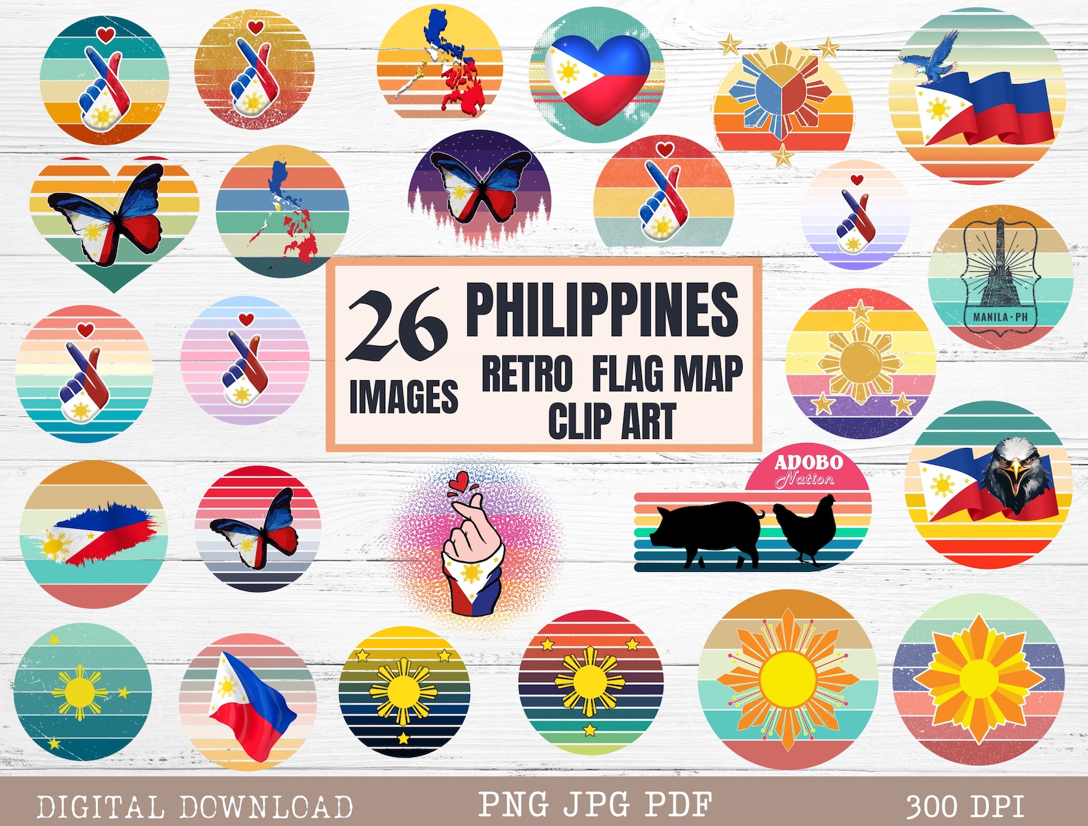 Philippines Flag Shirt Filipino Map Clipart PNG Printable Bundle of 26 ...
