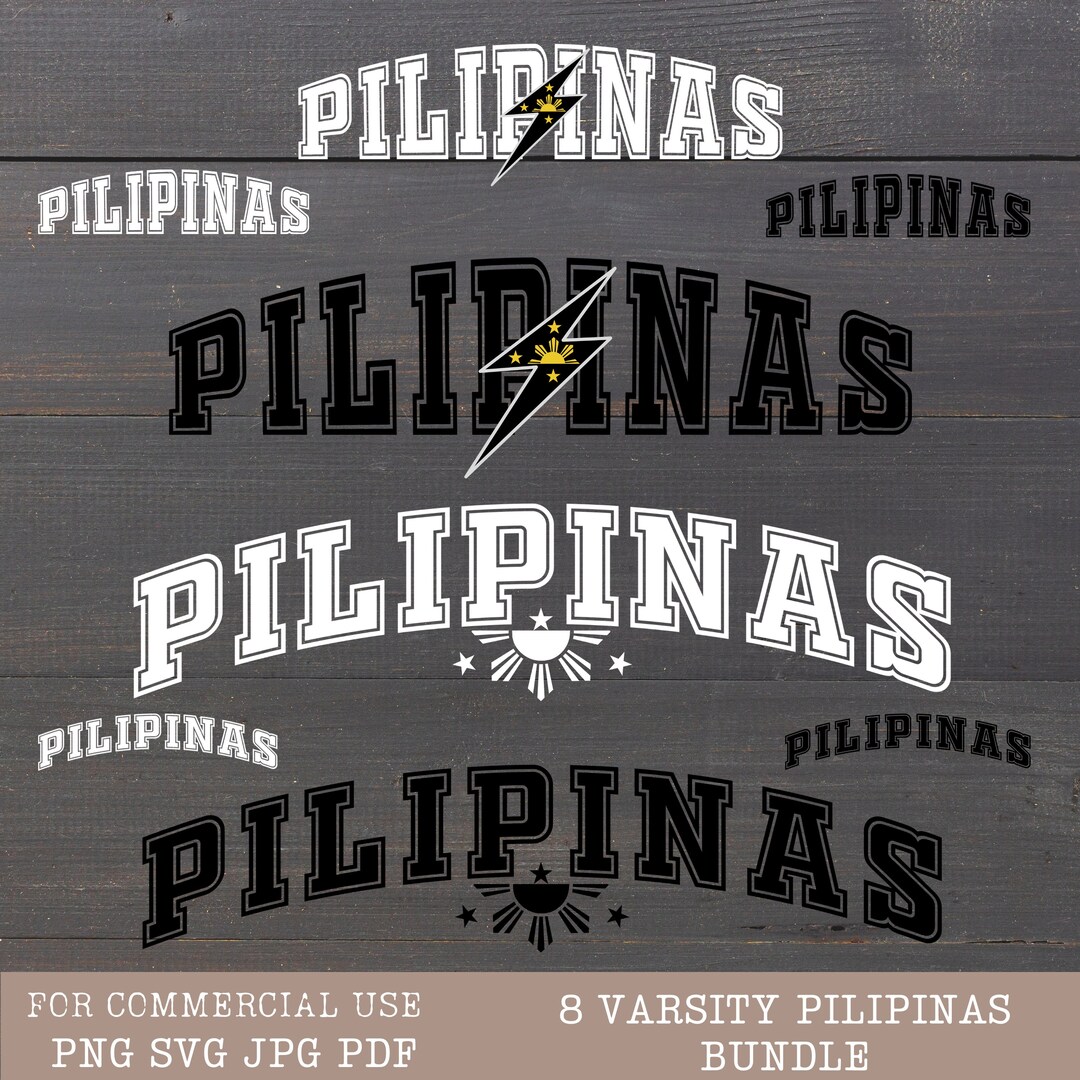 Philippine Varsity Font Style Pilipinas SVG, 8 Bundle Printable ...
