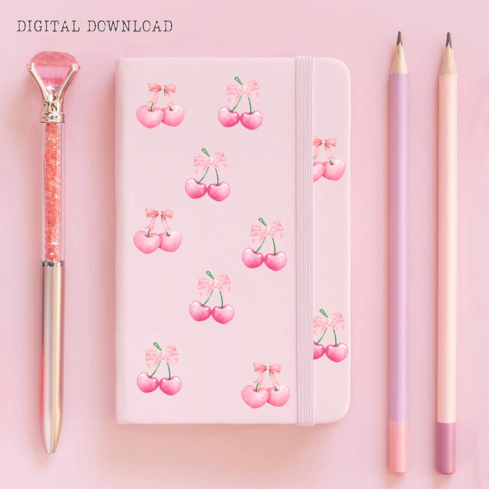 Pink Coquette PNG Clip Art Bundle, Pastel Watercolor Coquette Cherry ...