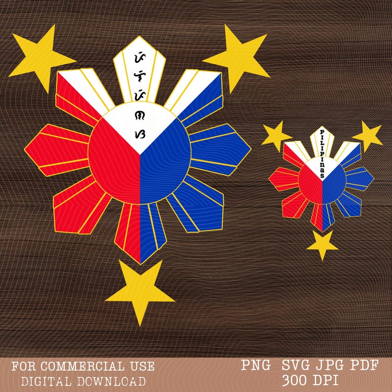 Philippines Sun and Stars SVG Logo, Philippine Shirt Designs, Filipino ...
