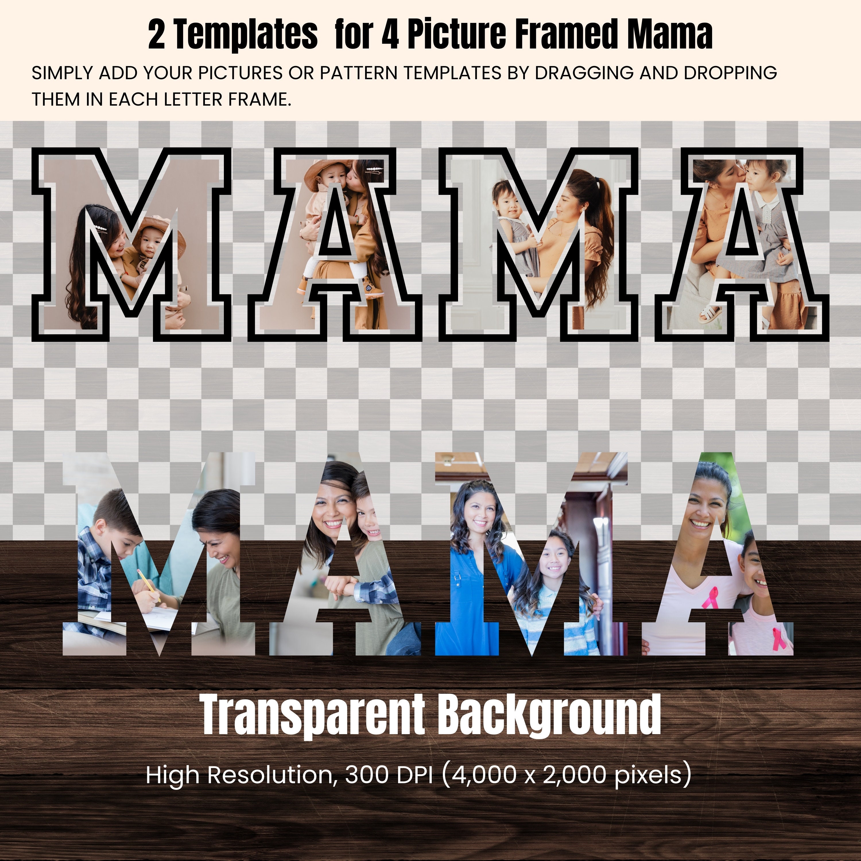 Fill Your Mama Frames, Canva Editable Mama Frames, Bundle of 7 Mama ...