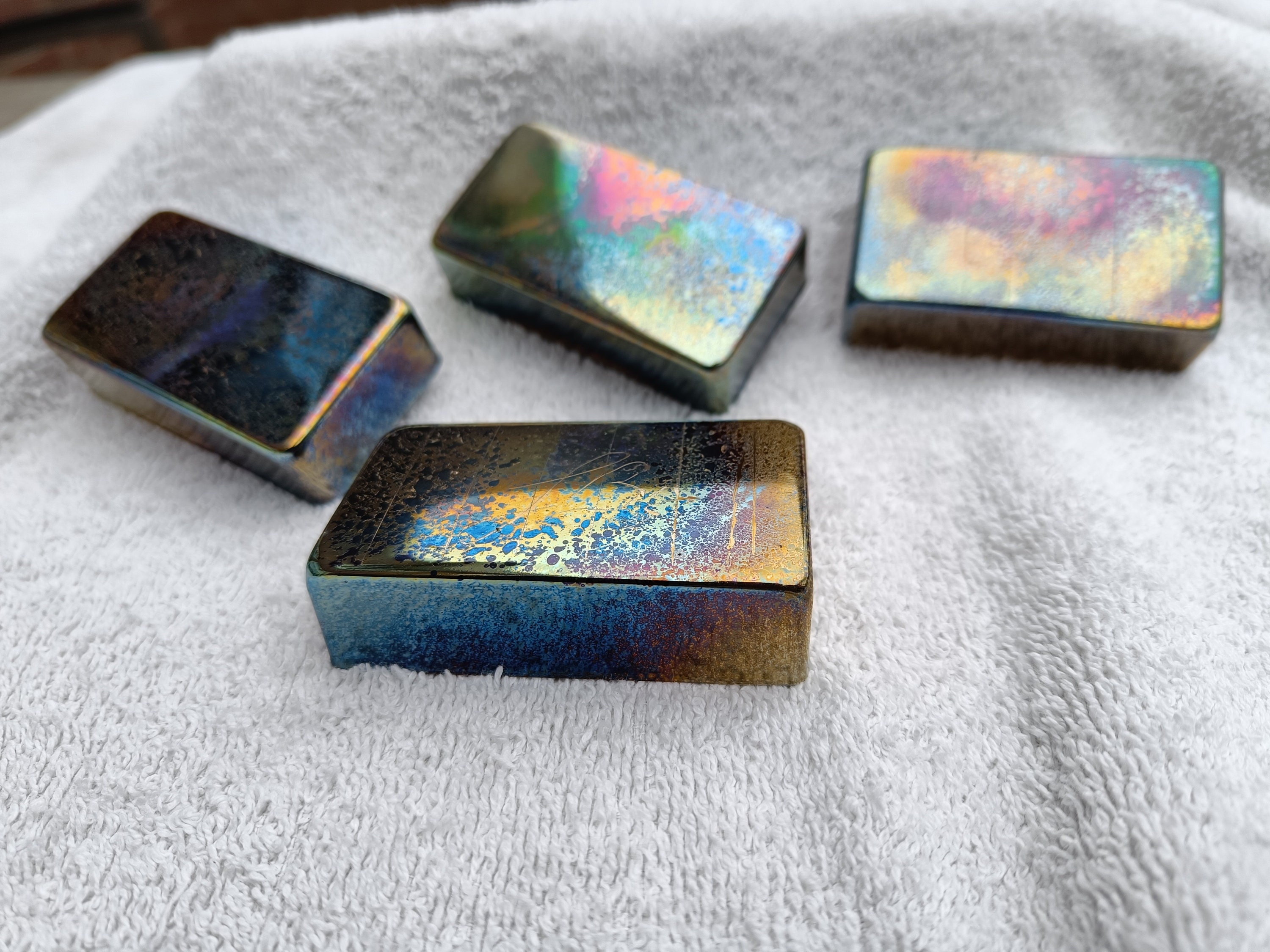 Custom-made Burnt Chrome Pick-up Covers Humbucker No-holes Set of 2 ...