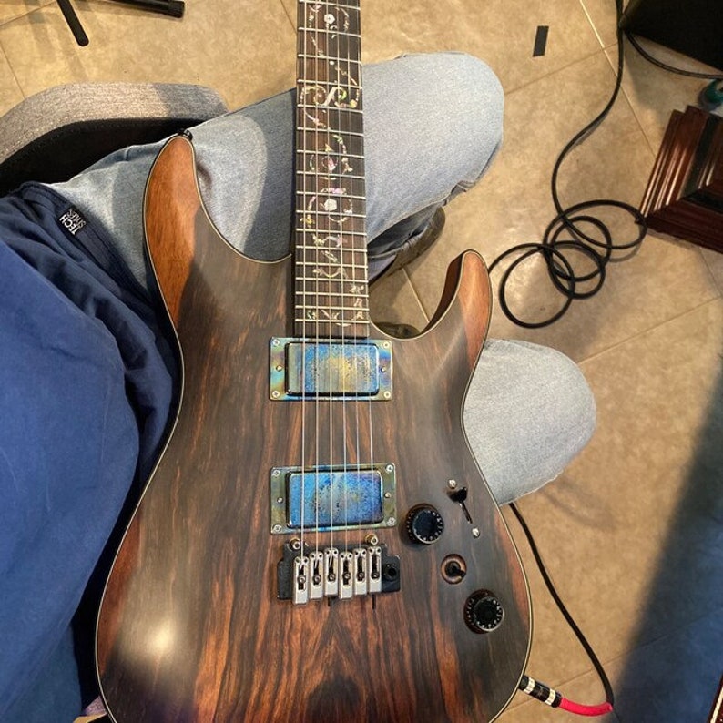 Custom-made Burnt Chrome Pick-up Covers Humbucker No-holes Set of 2 ...