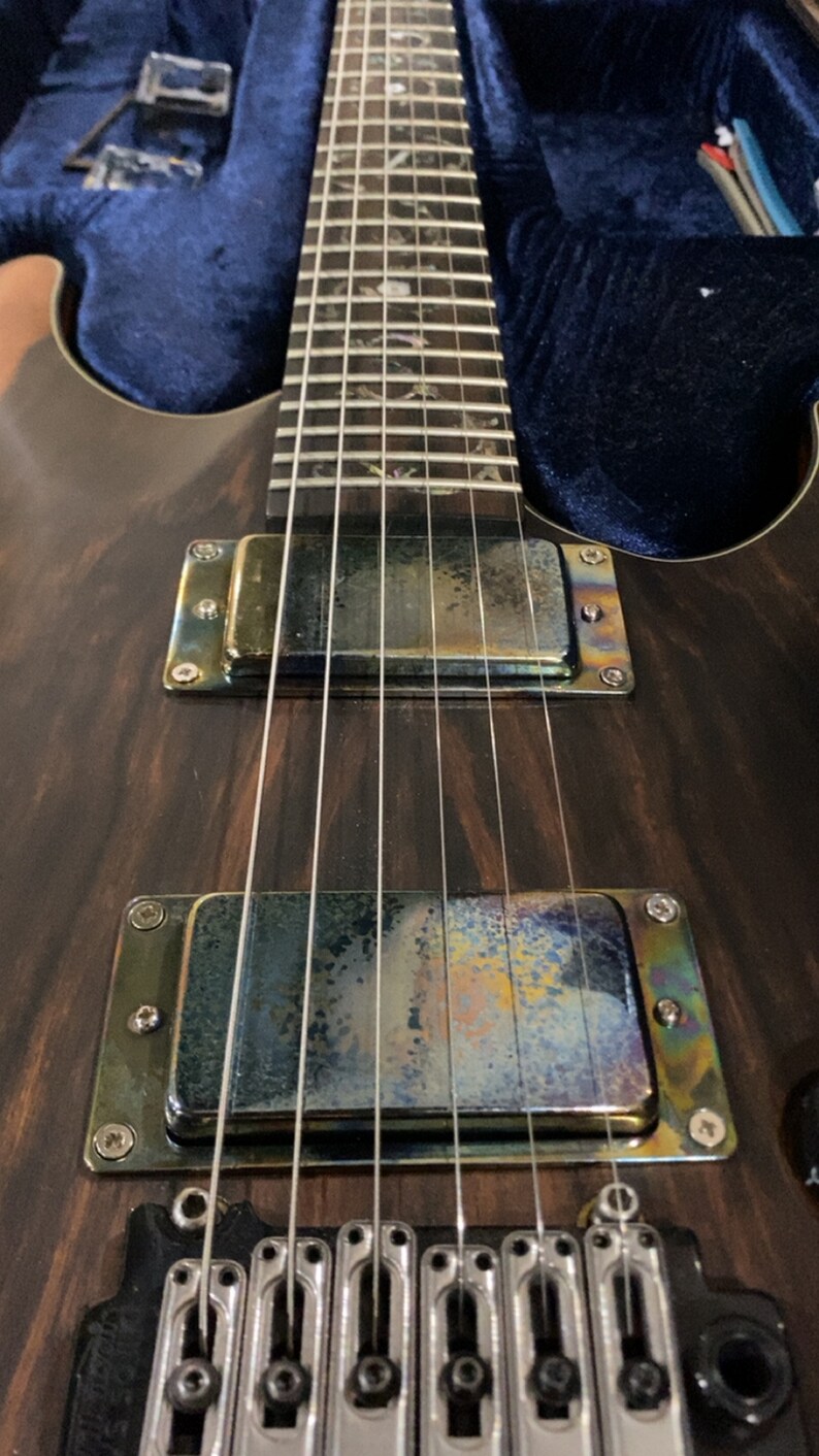 Custom-made Burnt Chrome Pick-up Covers Humbucker No-holes Set of 2 ...