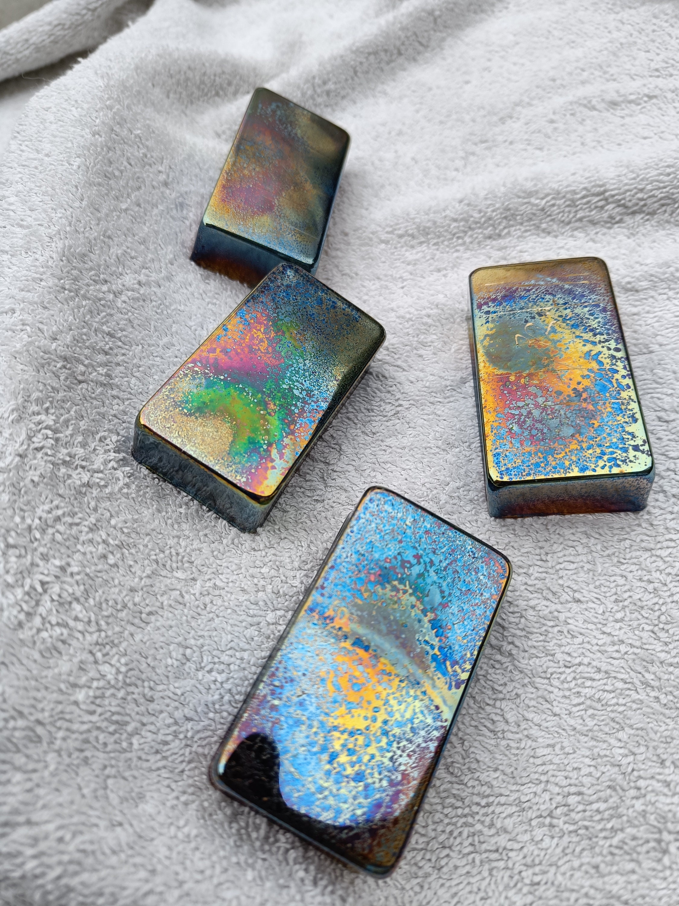 Custom-made Burnt Chrome Pick-up Covers Humbucker No-holes Set of 2 ...