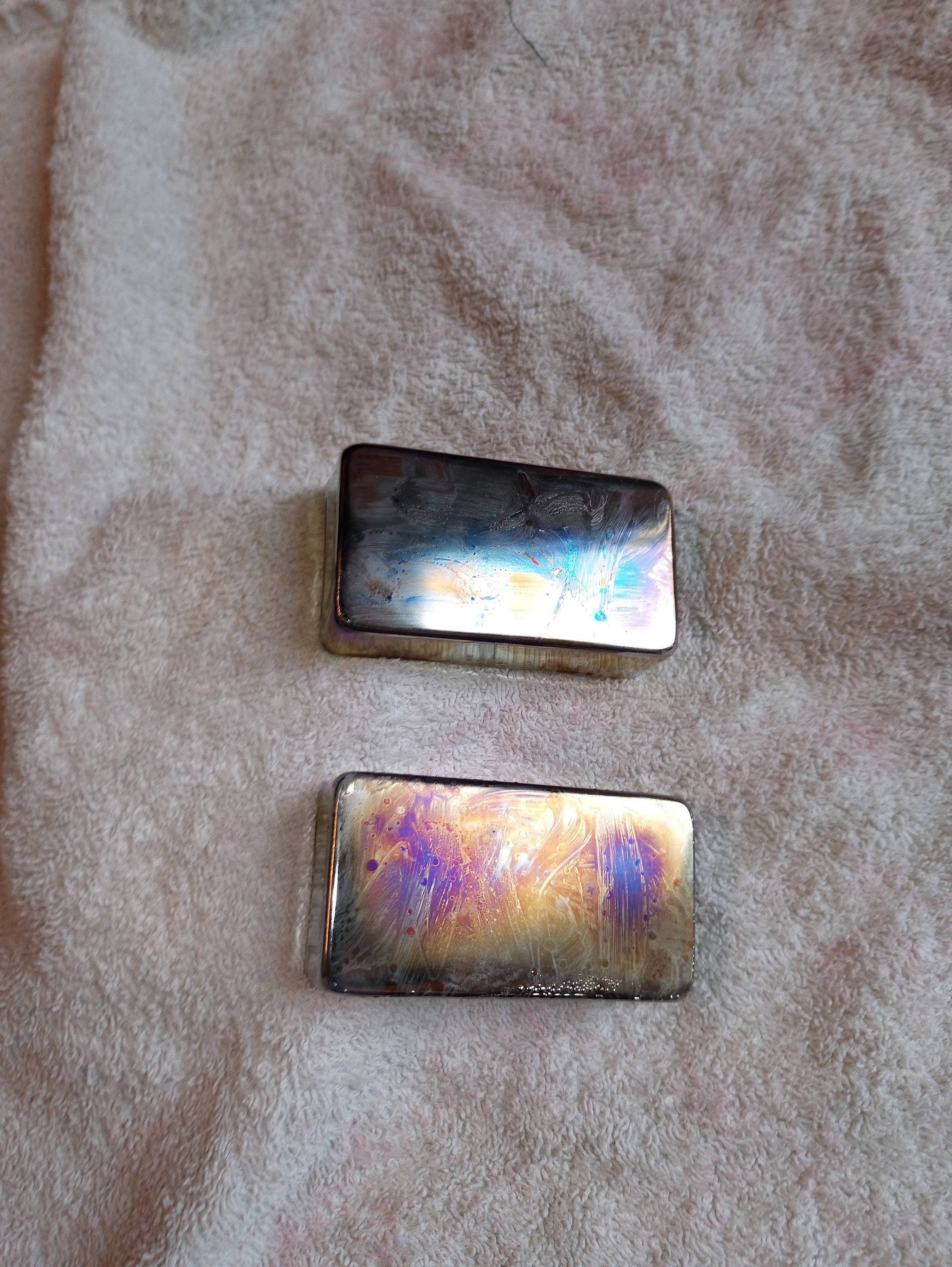 Custom-made Burnt Chrome Pick-up Covers Humbucker No-holes Set of 2 ...