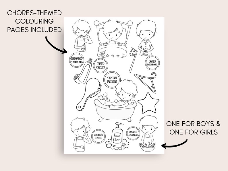 Kids Chores Chart Printable Printable Kids Chores Chart & Colouring ...