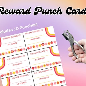 Reward Punch Cards, Groovy, Boho Themed, Hole Punch Cards, Set of 32 ...