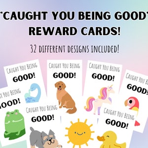 Caught You Being Good Reward Cards, Reward Card for Students ...