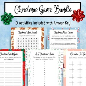 Printable Christmas Game Bundle, Christmas Trivia, Holiday Games, for ...
