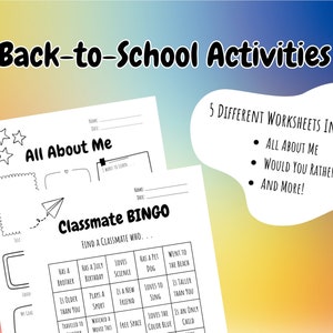 Back to School Activities, All About Me, Classmate BINGO, Icebreakers ...