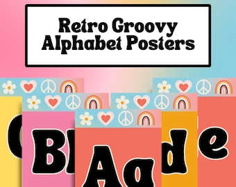 Groovy Alphabet Poster Set - Etsy
