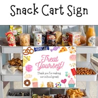 Snack Cart Teacher Appreciation Week Idea Sign Staff Employee Nurse ...