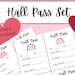 Hall Passes, Hall Pass Set, Printable, Lined & Unlined, Boho Rainbow ...