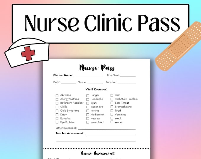 Nurse Pass Etsy