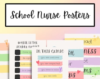 School Nurse Poster Bundle, Set of 5, Groovy, Retro Themed, for Nurse ...