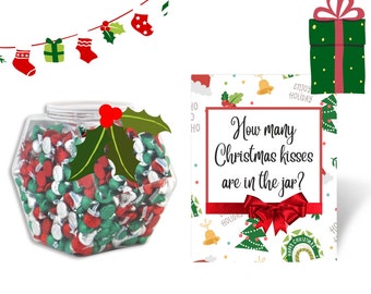 Christmas Party Game, How Many Kisses Guessing Game, Christmas, Holiday ...