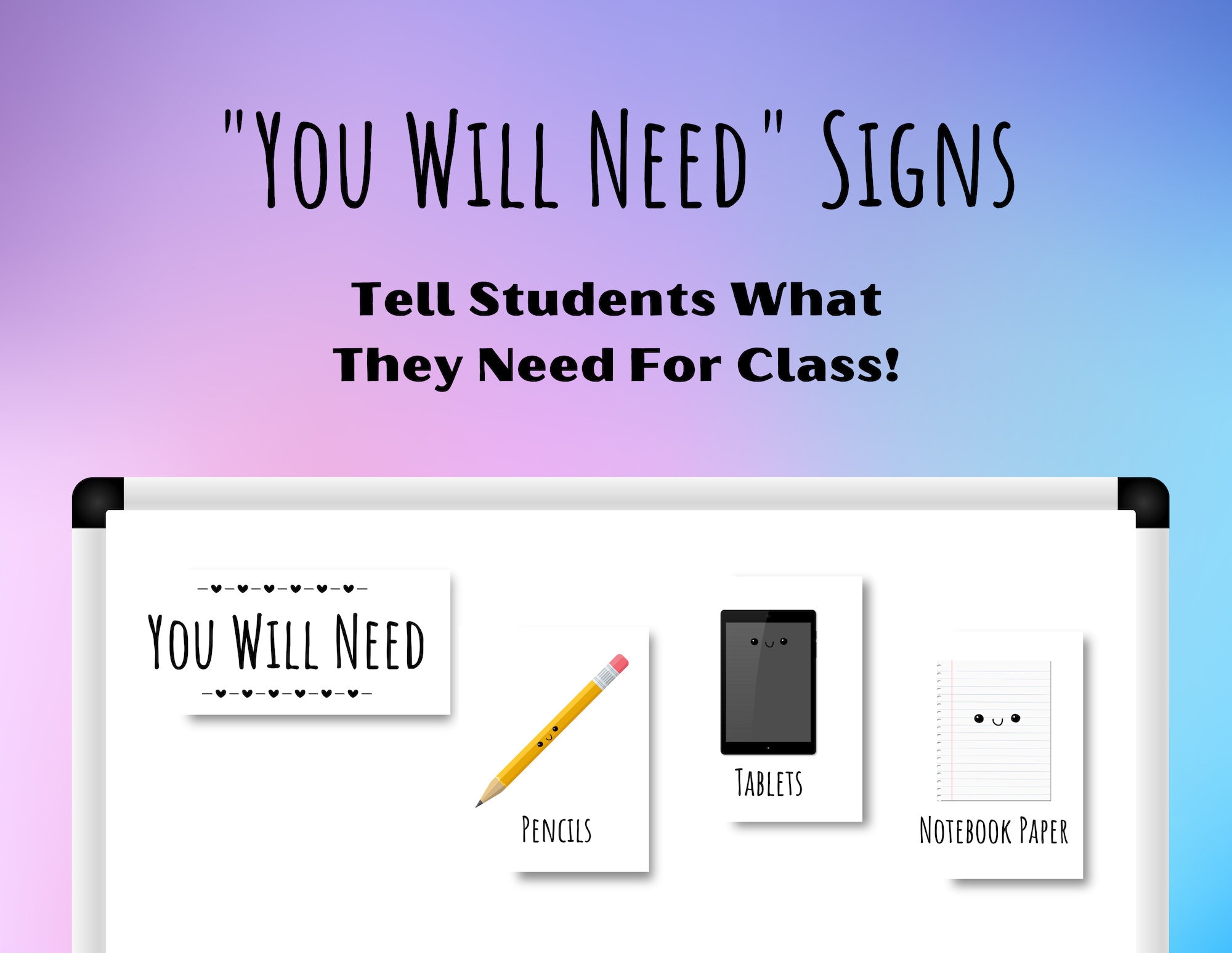 You Will Need Cards, Visual Supply Cards, Printable for White Board ...