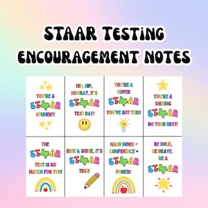STAAR Testing Encouragement Notes, STAAR Testing Printable Snack Tags ...