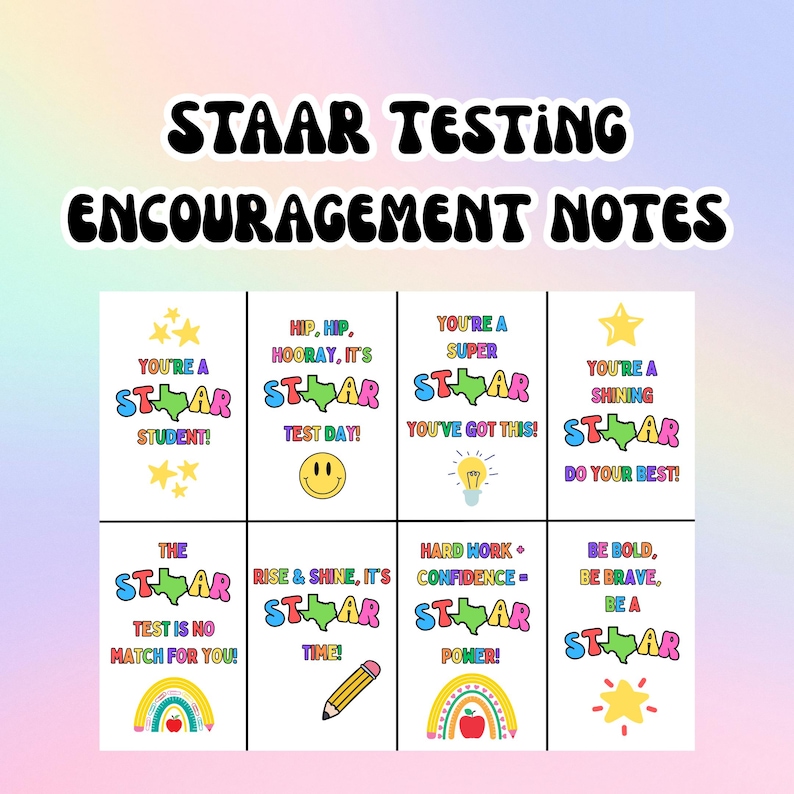 STAAR Testing Encouragement Notes, STAAR Testing Printable Snack Tags ...