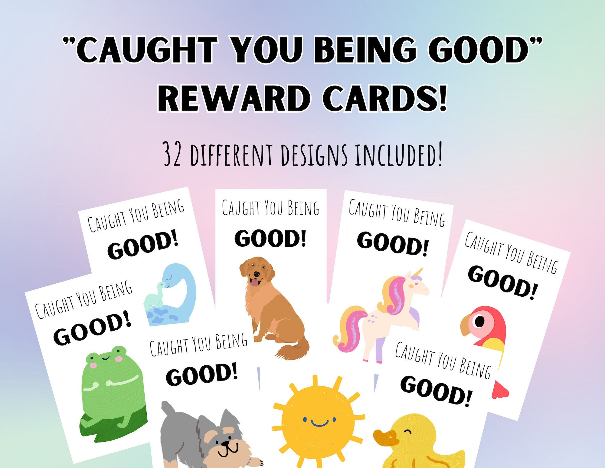 Caught You Being Good Reward Cards, Reward Card for Students ...