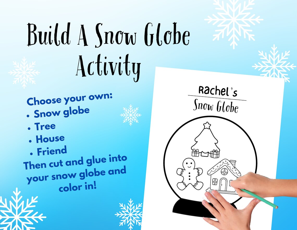 Build A Snow Globe Activity, Printable, Holiday, Christmas, Winter ...