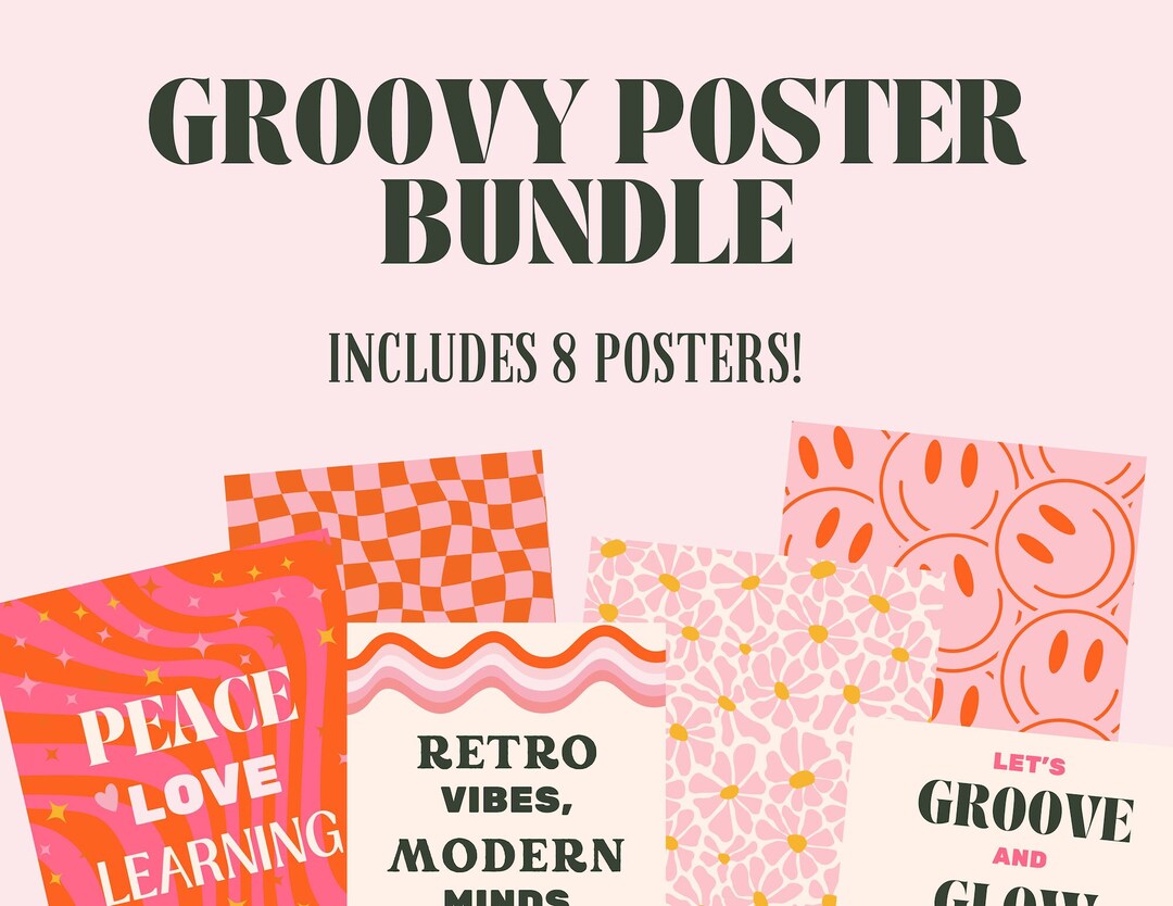 Groovy Classroom Poster Bundle, Retro Themed Classroom Decor, Nostalgic ...