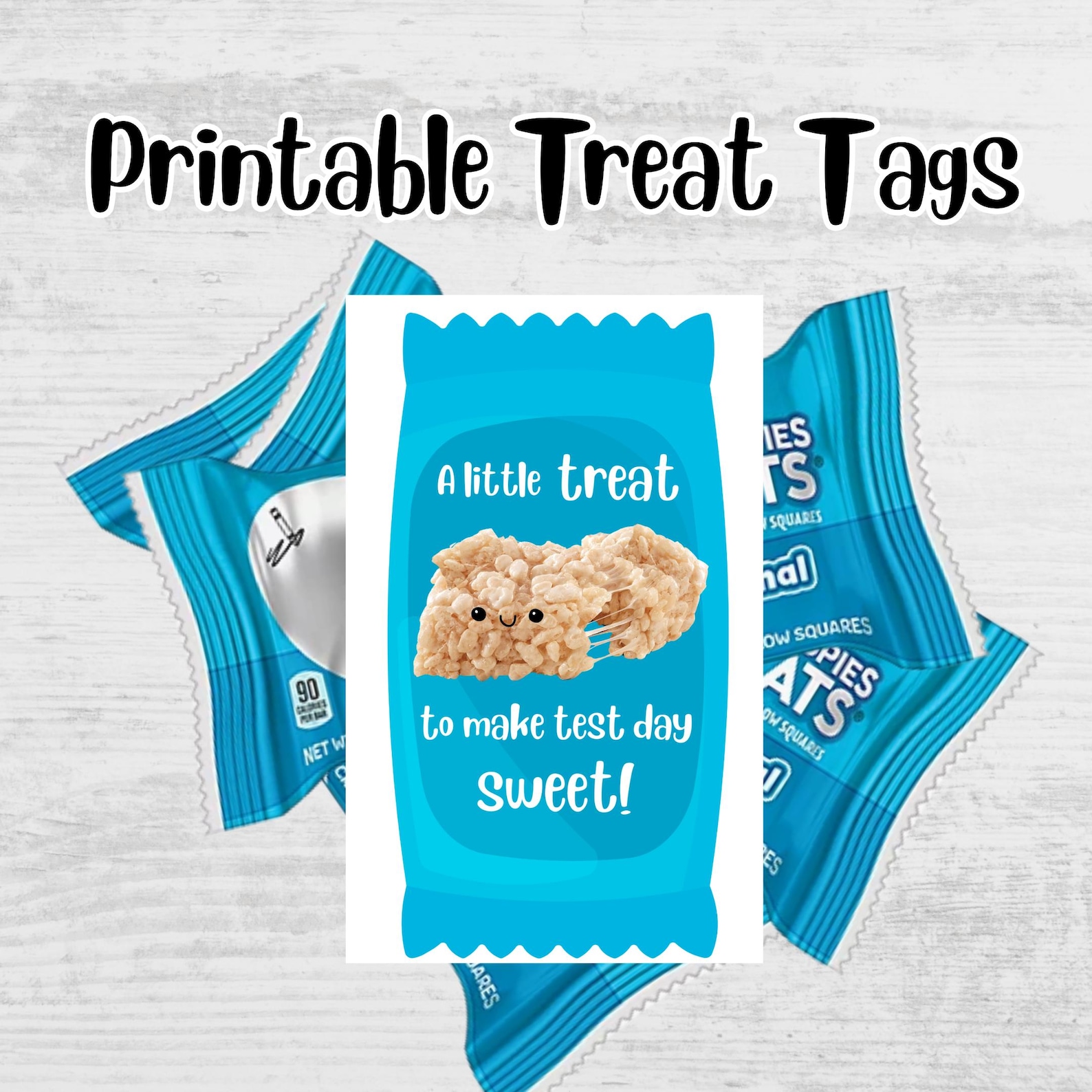 Testing Day Snack Tag, Classroom Treat Tag, Crispy Rice Treats, Good ...