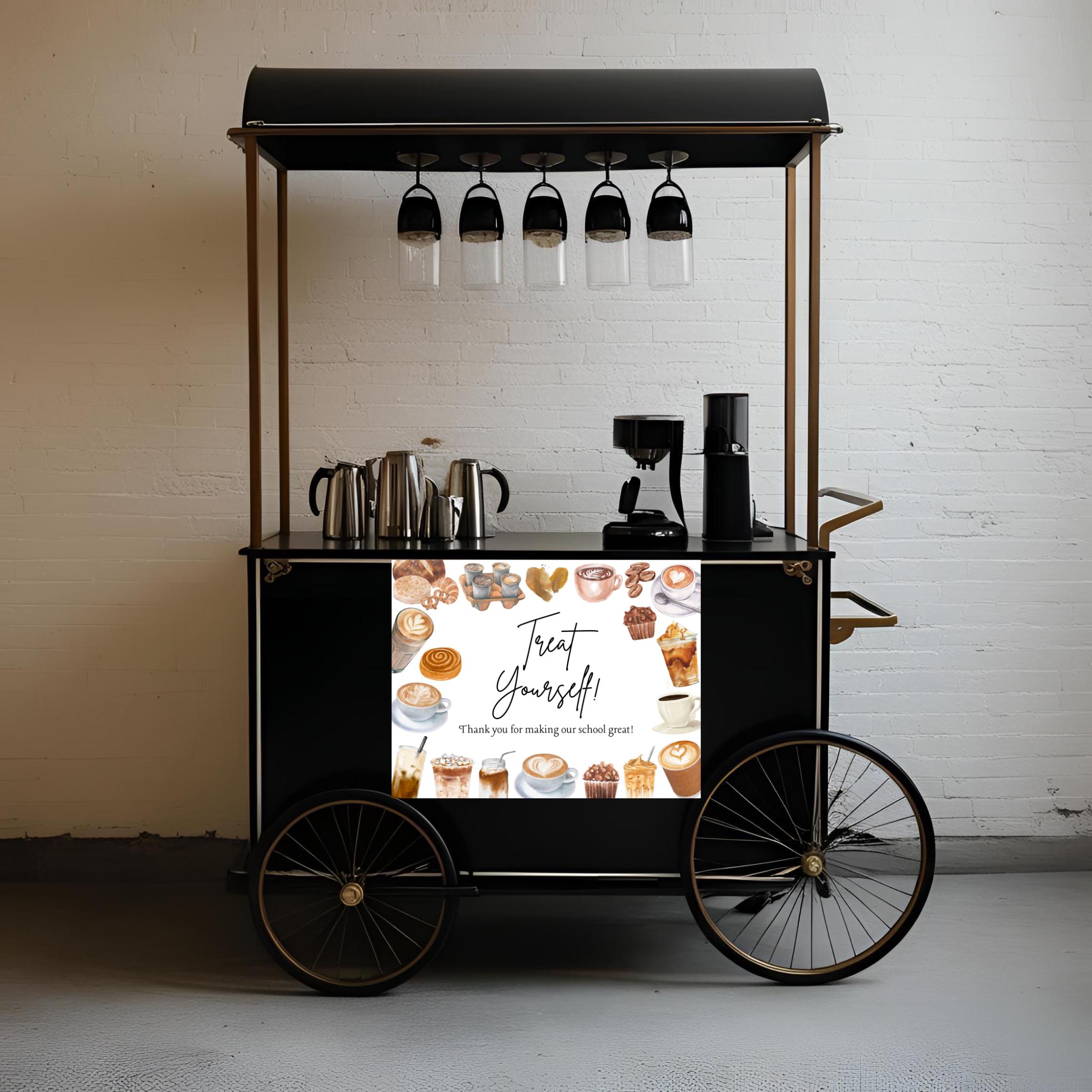 Coffee Cart Sign, Teacher Appreciation Week, PTA, PTO, Teacher Gift ...