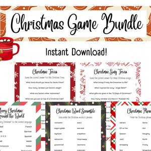 Printable Christmas Game Bundle Christmas Trivia Holiday - Etsy