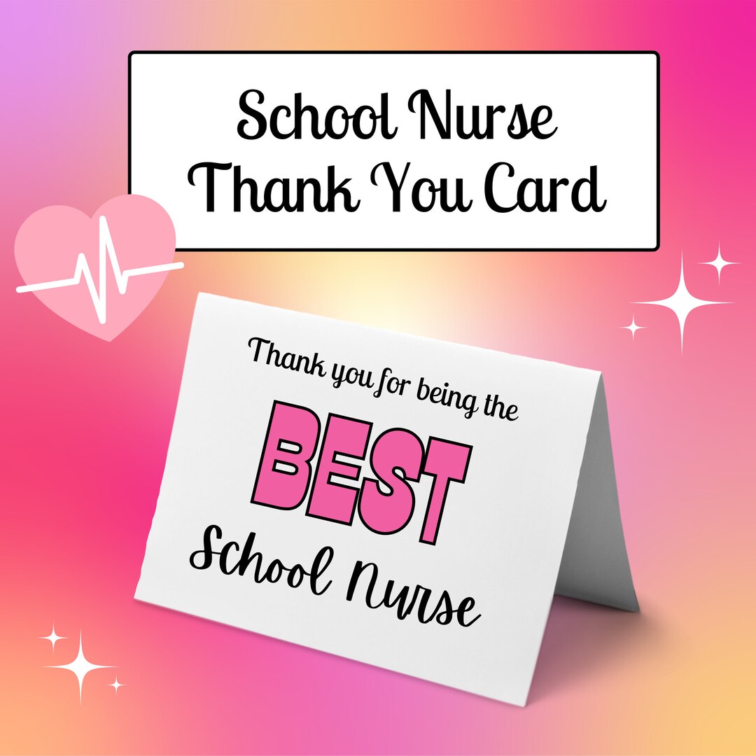 School Nurse Appreciation Card, School Nurse Appreciation, Nurse ...