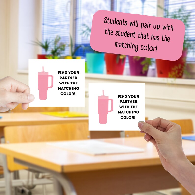 Stanley Cup Themed Partner Pairing Cards, Group Pairing and Matching ...