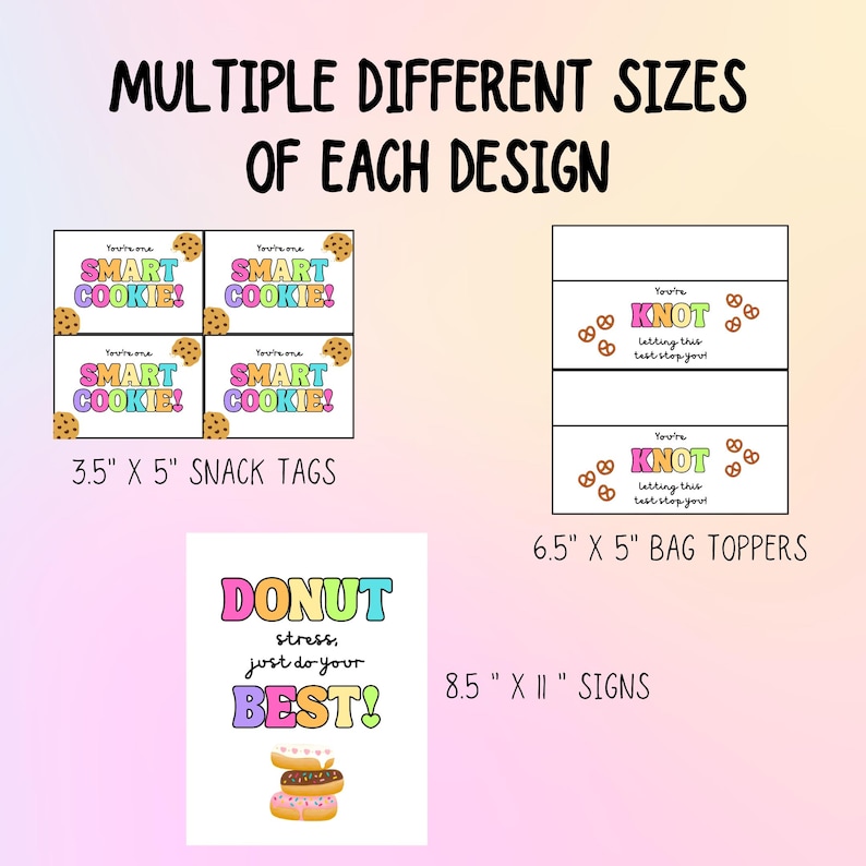 State Testing Snack Tags, Printable Snack Labels, Goody Bag Toppers for ...