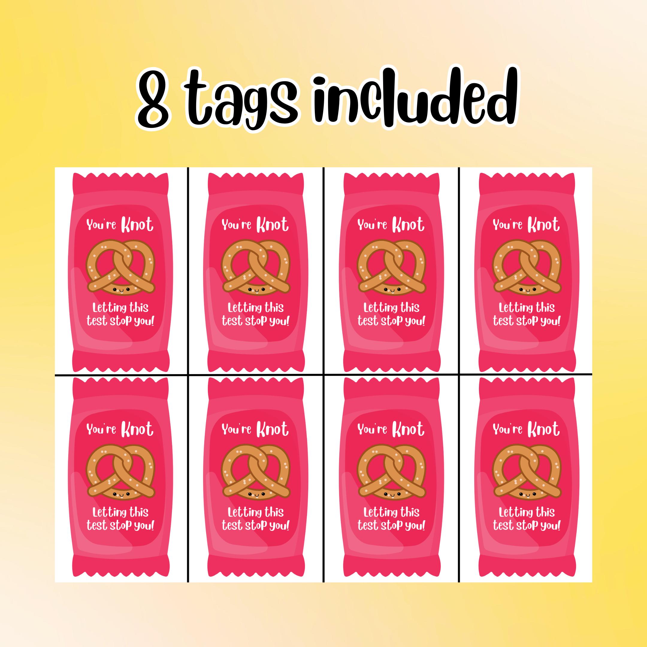 Testing Day Snack Tag, Classroom Treat Tag, Pretzel Tags, Good Luck ...