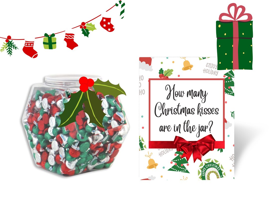 Christmas Party Game, How Many Kisses Guessing Game, Christmas, Holiday ...