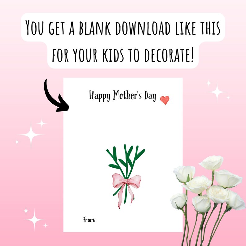 Mother's Day Handprint Card, Flower Handprint Craft, to Mom From Kids ...