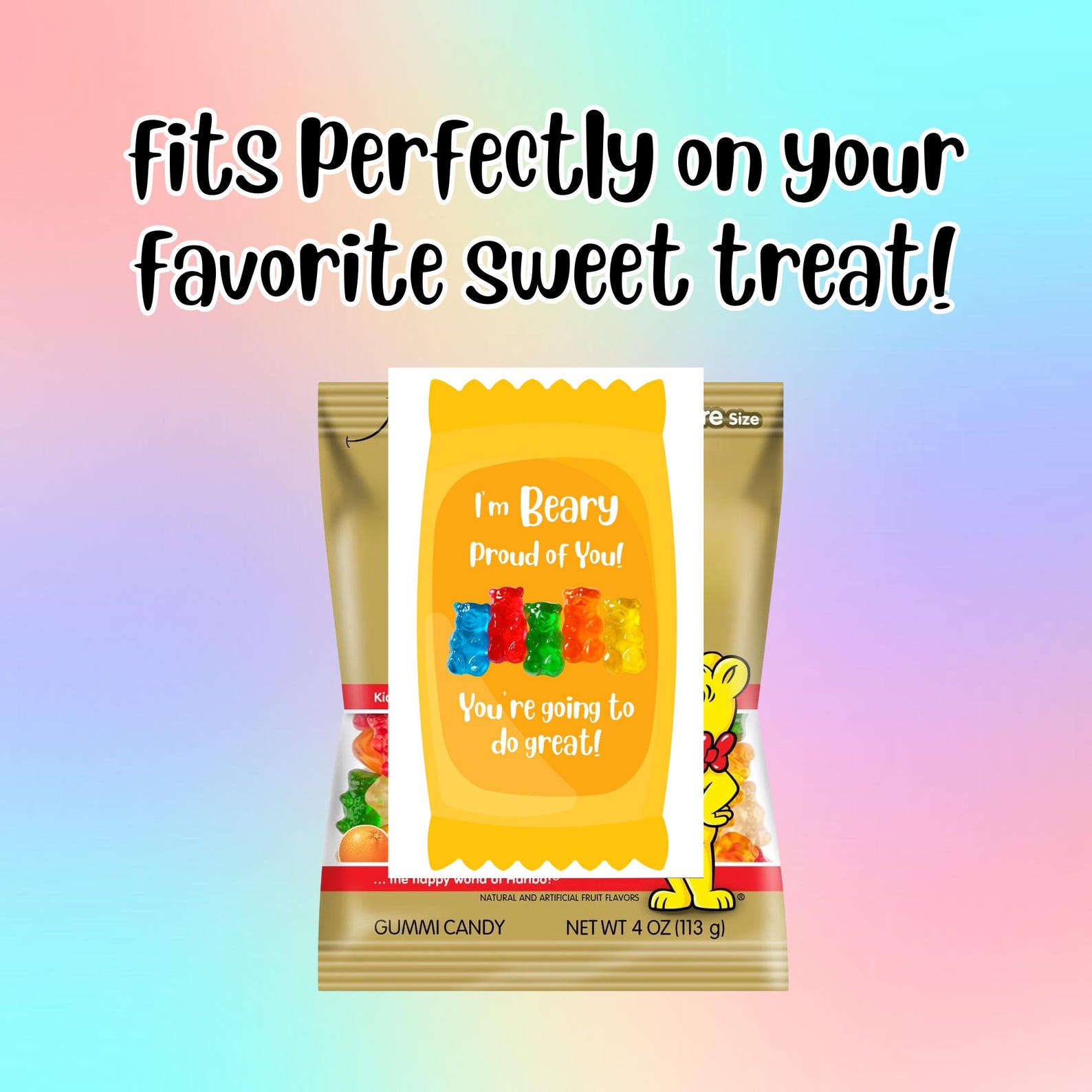 Testing Day Snack Tag, Classroom Treat Tag, Gummy Bears, Gummy Bear ...