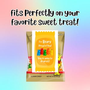 Testing Day Snack Tag, Classroom Treat Tag, Gummy Bears, Gummy Bear ...